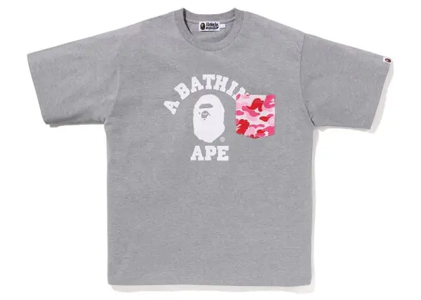 A BATHING APE Abc Camo College Pocket Relaxed Tee Shirt - Grey