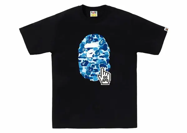 A BATHING APE Abc Camo Online Tee Shirt - Black/blue