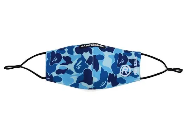 A BATHING APE Abc Camo Logo Mask - Blue