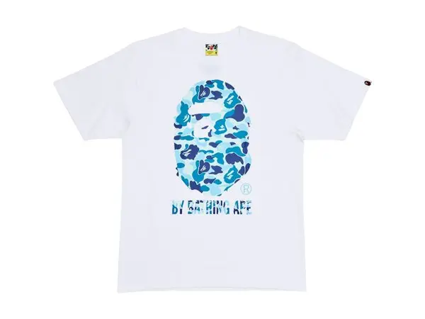 A BATHING APE Abc Camo Bathing Ape Tee Shirt - White/blue
