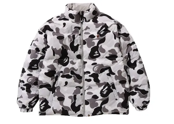 A BATHING APE Abc Camo Reversible Down Jacket - Gray