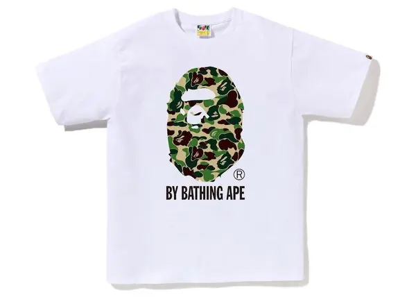 A BATHING APE Abc Camo Bathing Ape Tee Shirt - White/green