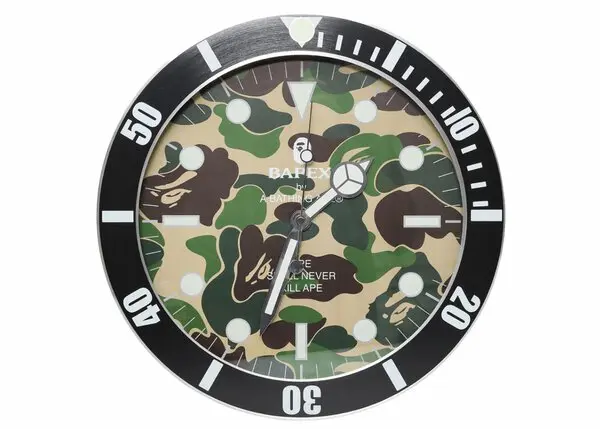 A BATHING APE Abc Camo Bapex Wall Clock - Black