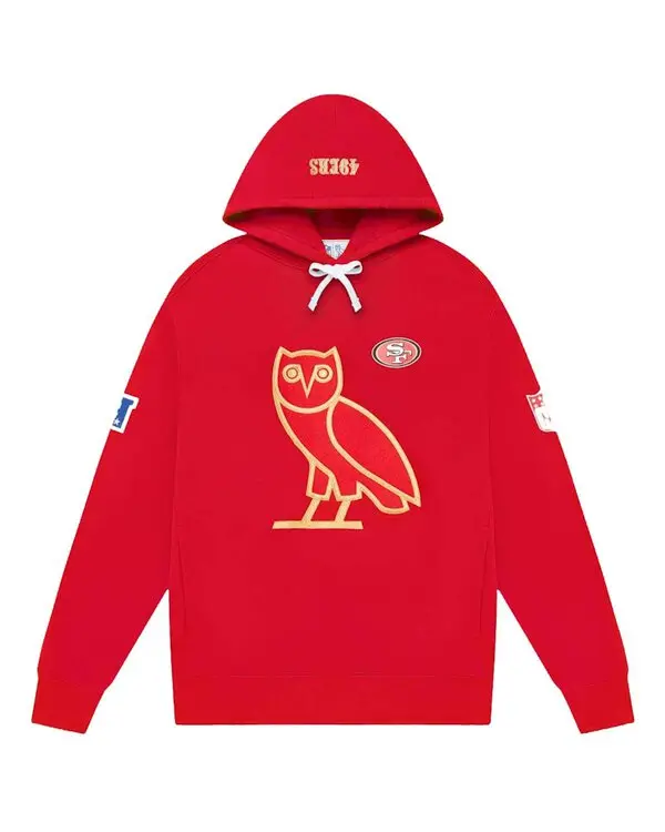 OVO X Nfl San Francisco 49ers Og Owl Hoodie - Red