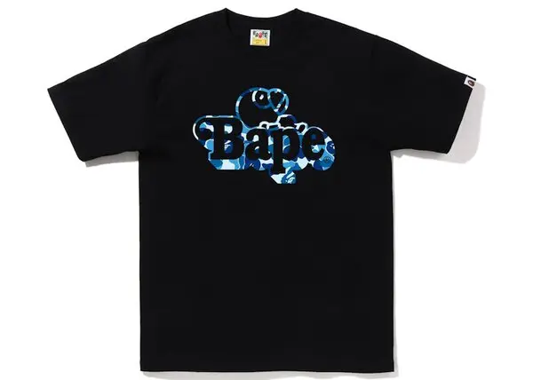 A BATHING APE Abc Camo Milo On Tee Shirt - Black Blue