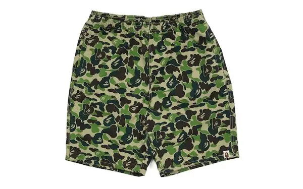 A BATHING APE Abc Camo Beach Shorts - Green