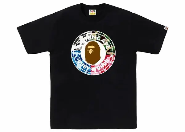A BATHING APE Abc Camo Crazy Busy Works Tee Shirt - Black