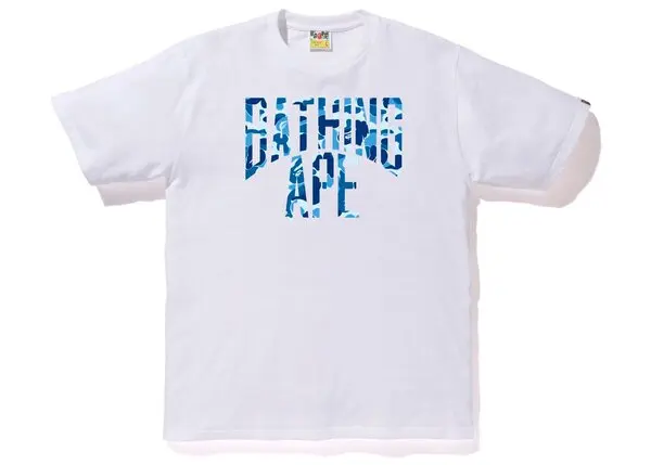 A BATHING APE Abc Camo Nyc Logo Tee Shirt - White Blue