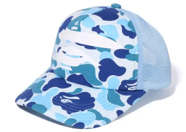 A BATHING APE Abc Camo Ape Face Mesh Cap - Blue