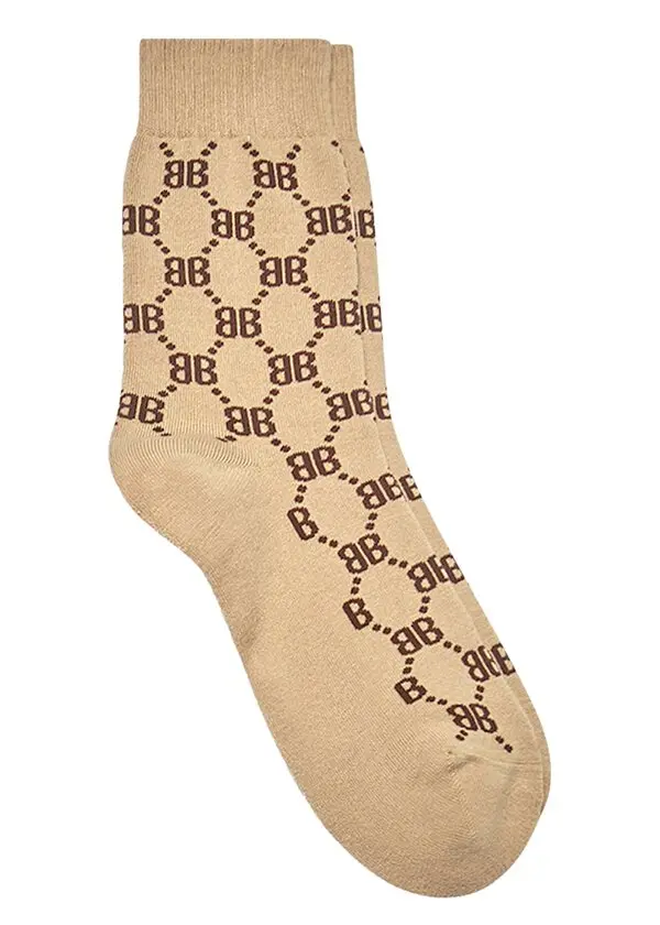 Gucci X Balenciaga The Hacker Project Hacker Bb Tennis Socks - Beige