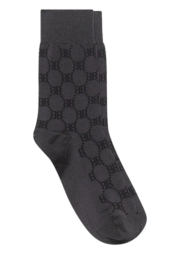 Gucci X Balenciaga Hacker Project Bb Tennis Socks - Charcoal Grey