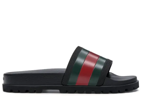 Gucci Web Slide Sandal - Black/green/red