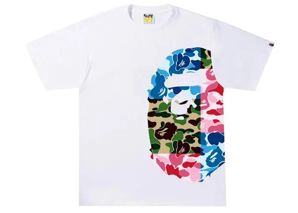 A BATHING APE Abc Camo Crazy Side Big Ape Head Tee Shirt - White