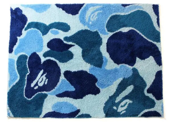 A BATHING APE Abc Camo Big Rug Mat - Blue