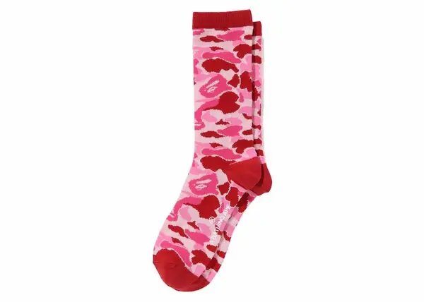 A BATHING APE Abc Camo Jacquard Socks - Pink