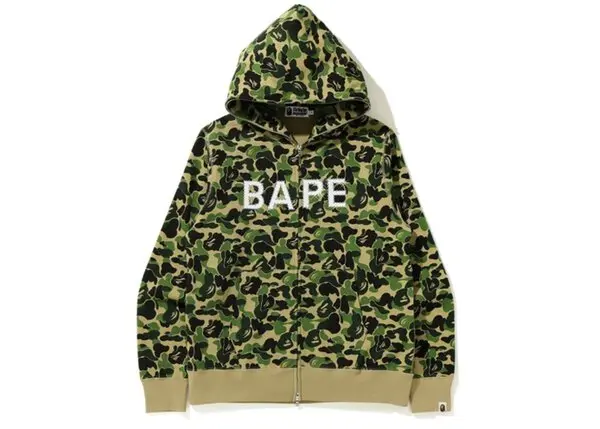 A BATHING APE Abc Camo Swarovski Full Zip Hoodie - Green