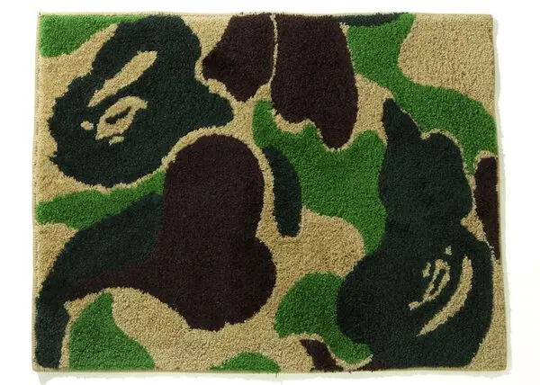 A BATHING APE Abc Camo Rug Small Mat - Green