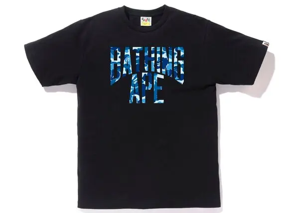 A BATHING APE Abc Camo Nyc Logo Tee Shirt - Black Blue