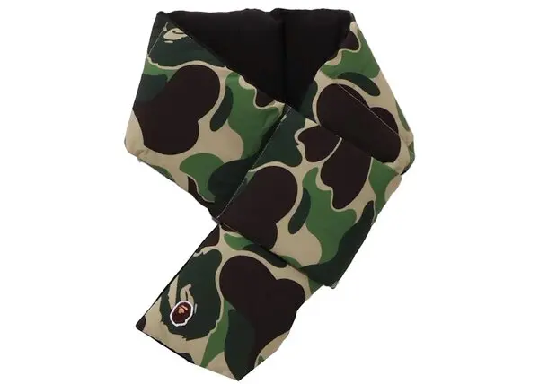 A BATHING APE Abc Camo Pocket Fleece Scarf - Green