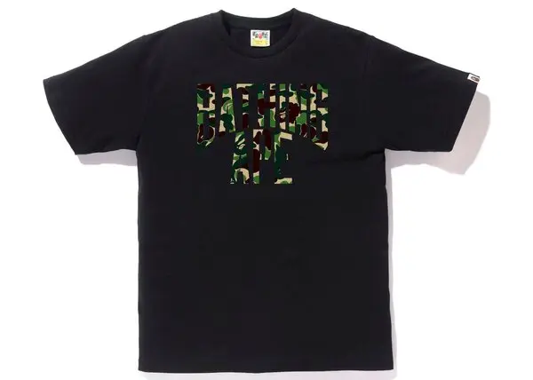 A BATHING APE Abc Camo Nyc Logo Tee Shirt - Black Green
