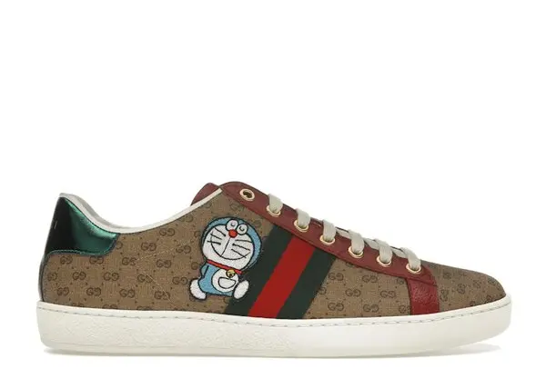 Gucci X Doraemon Ace Monogram Sneakers - Beige/ebony/green