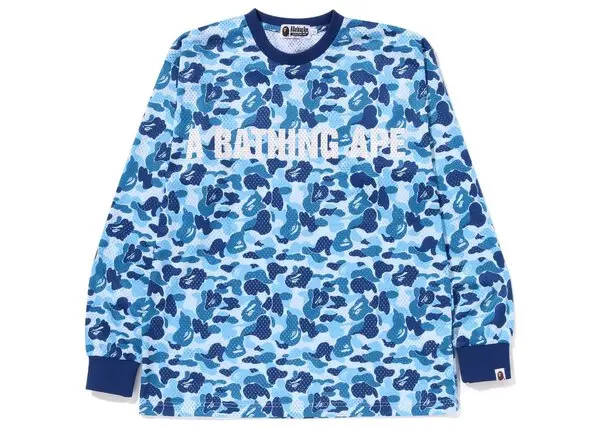 A BATHING APE Abc Camo Mesh Relaxed Fit Long Sleeve Tee Shirt