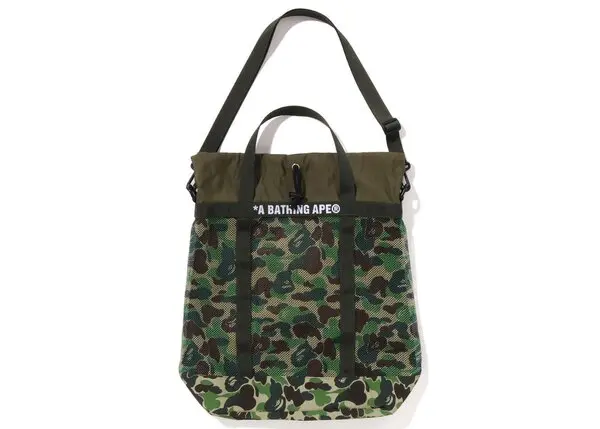 A BATHING APE Camo Mesh Tote Bag