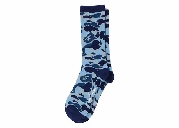 A BATHING APE Abc Camo Jacquard Socks - Blue