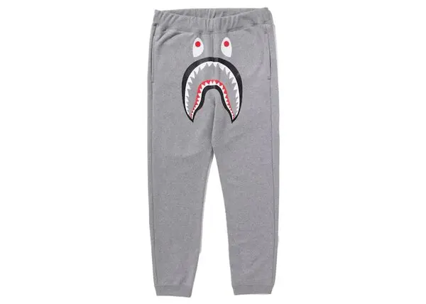 A BATHING APE Abc Camo Shark Sweat Pants - Gray
