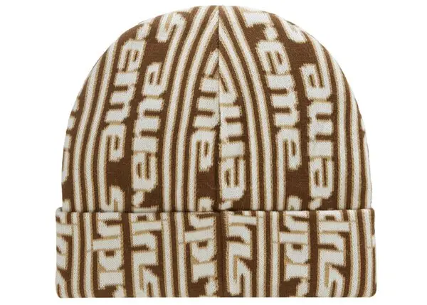 Supreme Vertical Logo Beanie - Tan
