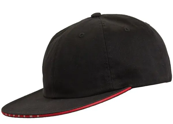 Supreme Visor Logo 6-panel Cap - Black