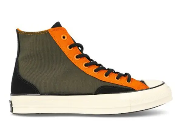 CONVERSE Chuck Taylor Court Reimagined 70 High-top Sneakers - Dark Olive/orange/black