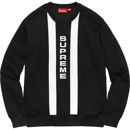 Supreme Vertical Logo Panel Crewneck Sweatshirt - Black