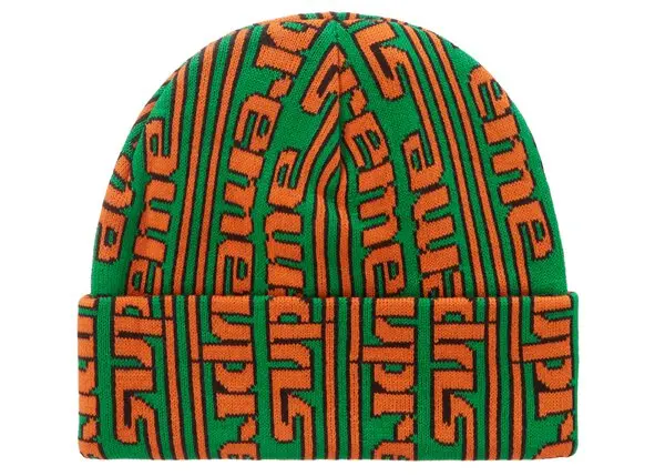 Supreme Vertical Logo Beanie - Green