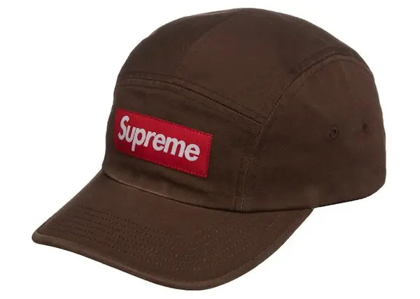 Supreme Washed Chino Twill Camp Cap - Brown