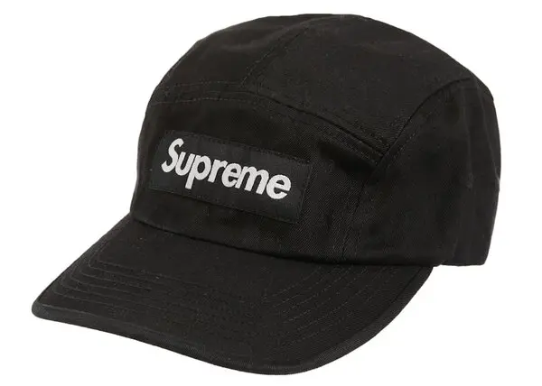 Supreme Washed Chino Twill Camp Cap - Black
