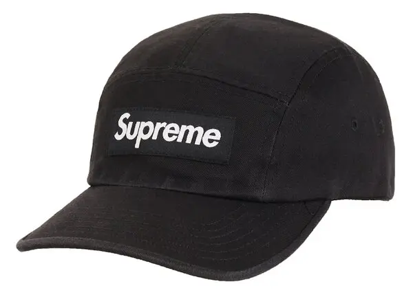 Supreme Washed Chino Twill Camp Cap - Black