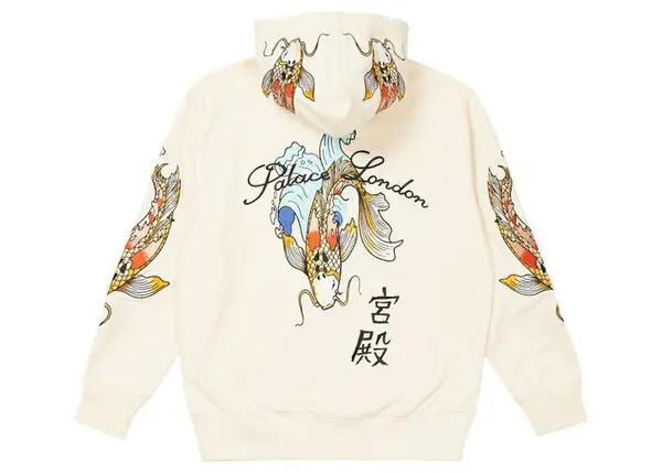 PALACE Carp Zip Hoodie - Bone White