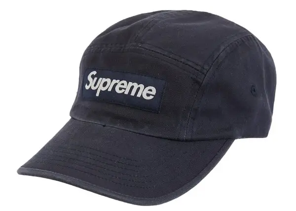 Supreme Washed Chino Twill Camp Cap - Navy Blue