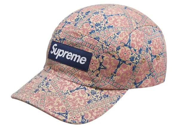 Supreme Washed Chino Twill Camp Cap - Floral Cards
