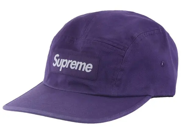Supreme Washed Chino Twill Camp Cap - Purple