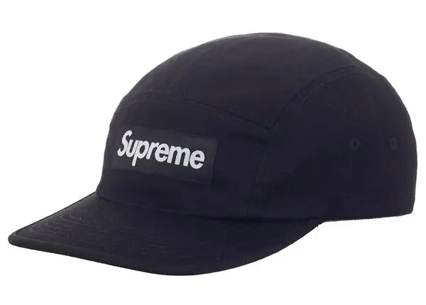 Supreme Washed Chino Twill Camp Cap - Black