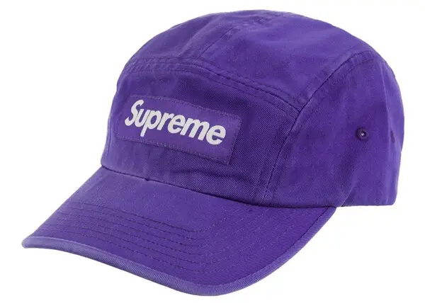 Supreme Washed Chino Twill Camp Cap - Purple