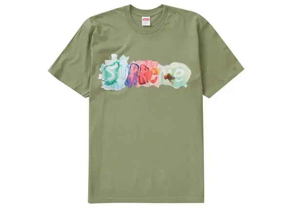 Supreme Watercolor Tee Shirt - Light Olive