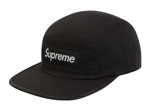 Supreme Washed Chino Twill Camp Cap - Black