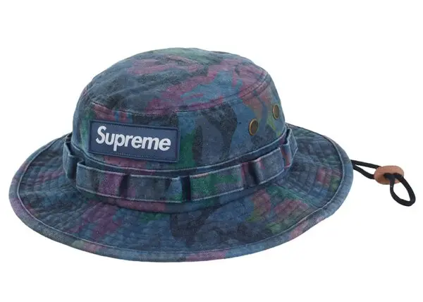 Supreme Washed Canvas Boonie - Navy Blue Camo