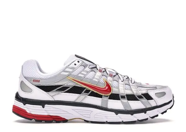Nike P-6000 Athletic Sneakers - White/metallic Gold/varsity Red