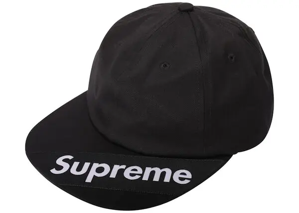 Supreme Visor Label 6-panel Cap - Black
