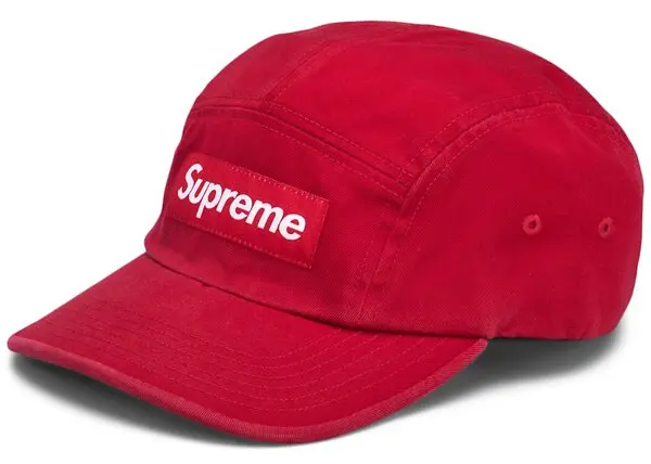 Supreme Washed Chino Twill Camp Cap - Red