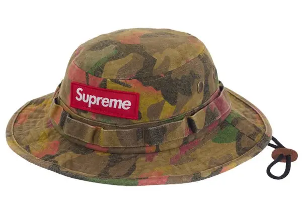 Supreme Washed Canvas Boonie - Tan Camo